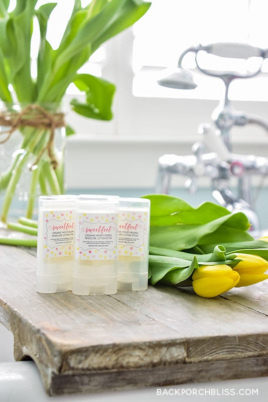 How to Make Sweet Feet Lotion Sticks + Sugar Scrub - Back Porch Bliss